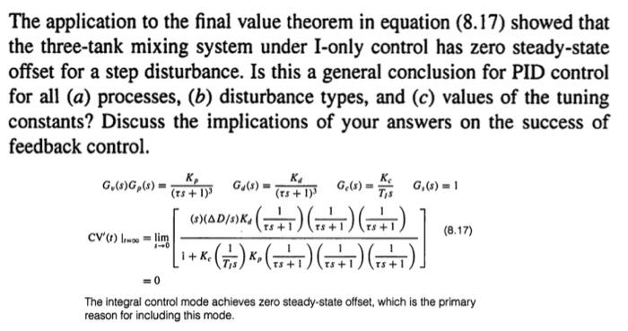 Solved The application to the final value theorem in | Chegg.com