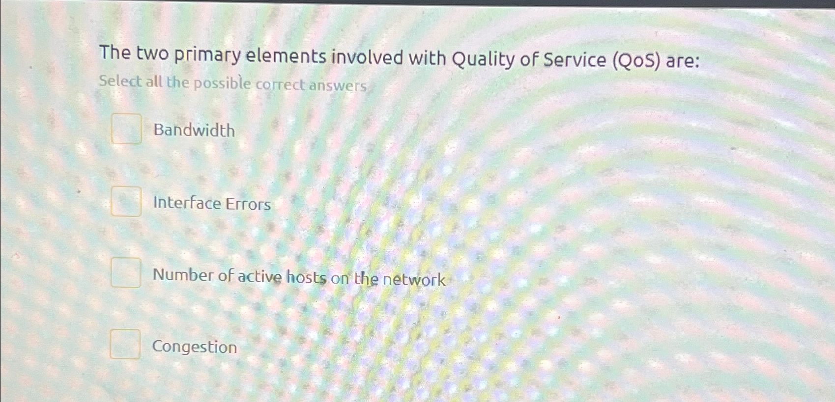 Solved The two primary elements involved with Quality of | Chegg.com