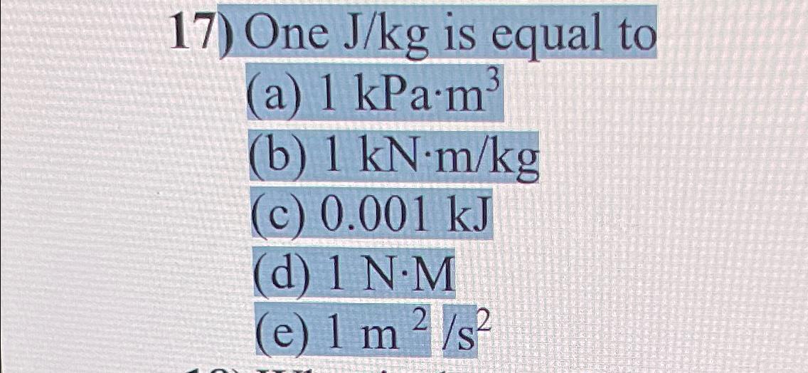 Solved One Jkg ﻿is equal | Chegg.com