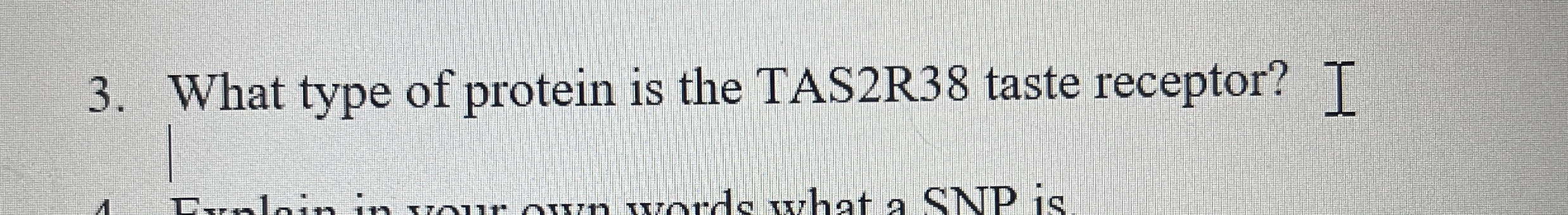 Solved What type of protein is the TAS2R38 ﻿taste receptor? | Chegg.com