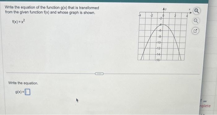 Solved Write the equation of the function g(x) that is | Chegg.com