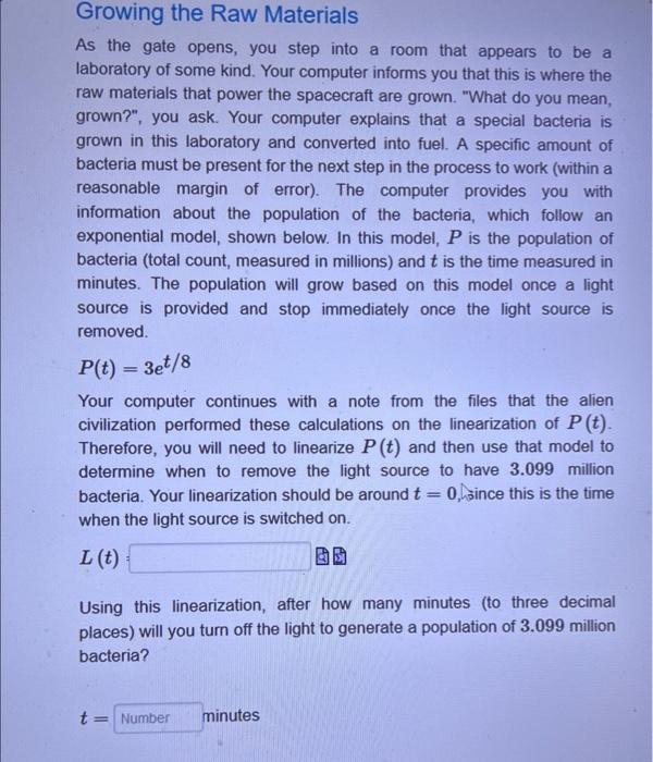 Solved Growing the Raw Materials As the gate opens, you step | Chegg.com
