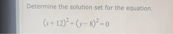 Solved Determine the solution set for the equation. | Chegg.com