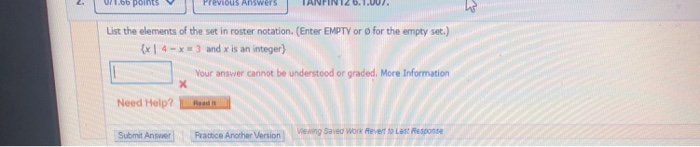 Solved U/1.bb points Previous Answers TANPINT26.1.007. for | Chegg.com