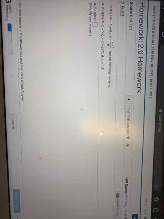 Solved mathxl.com MATH 1314 TD 019 FALL 2019 NOV 18, 2019 - | Chegg.com
