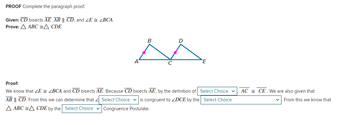 Solved PROOF Complete the paragraph proof.Given: ?bar (CD) | Chegg.com