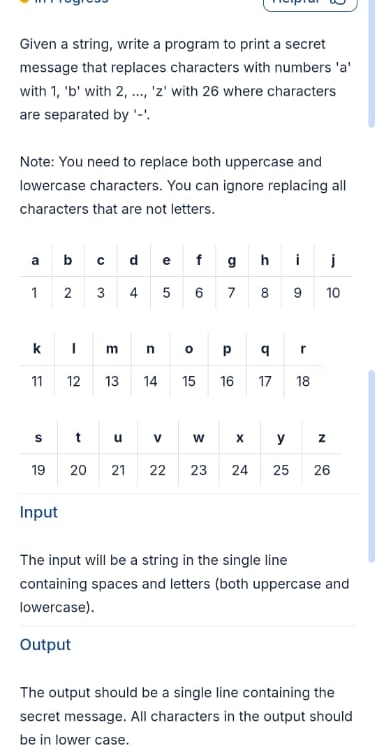 Solved Given a string, write a program to print a secret | Chegg.com