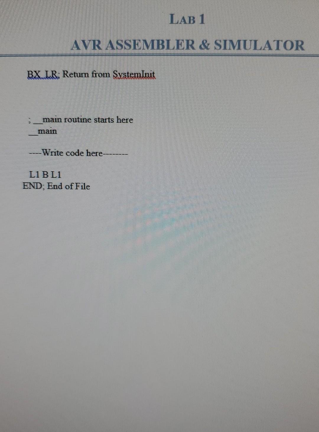 Solved LAB 1 AVR ASSEMBLER & SIMULATOR OBJECTIVES: To | Chegg.com