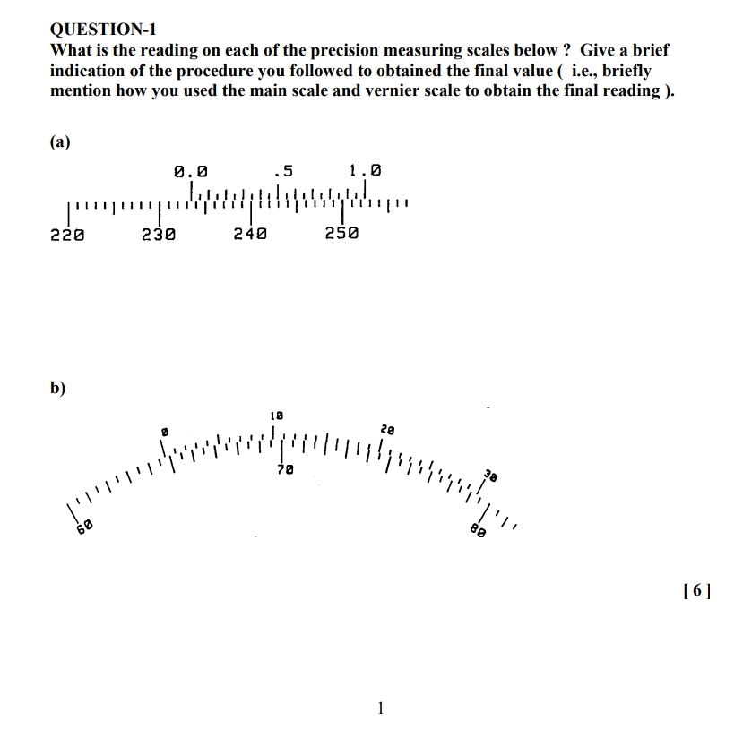 Solved QUESTION-1What is the reading on each of the | Chegg.com