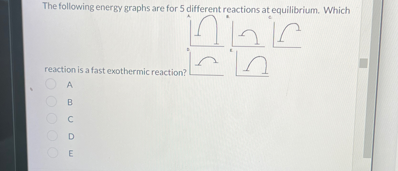 Solved The following energy graphs are for 5 ﻿different | Chegg.com