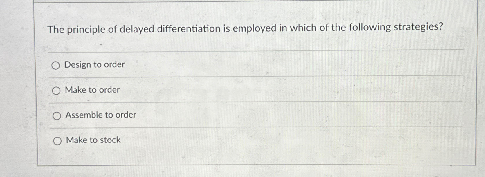 Solved The principle of delayed differentiation is employed | Chegg.com