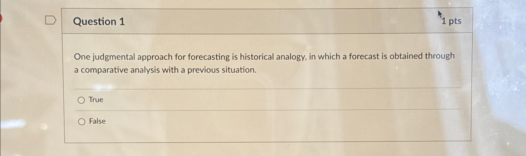 Solved Question 11ptsone Judgmental Approach For Forecasting