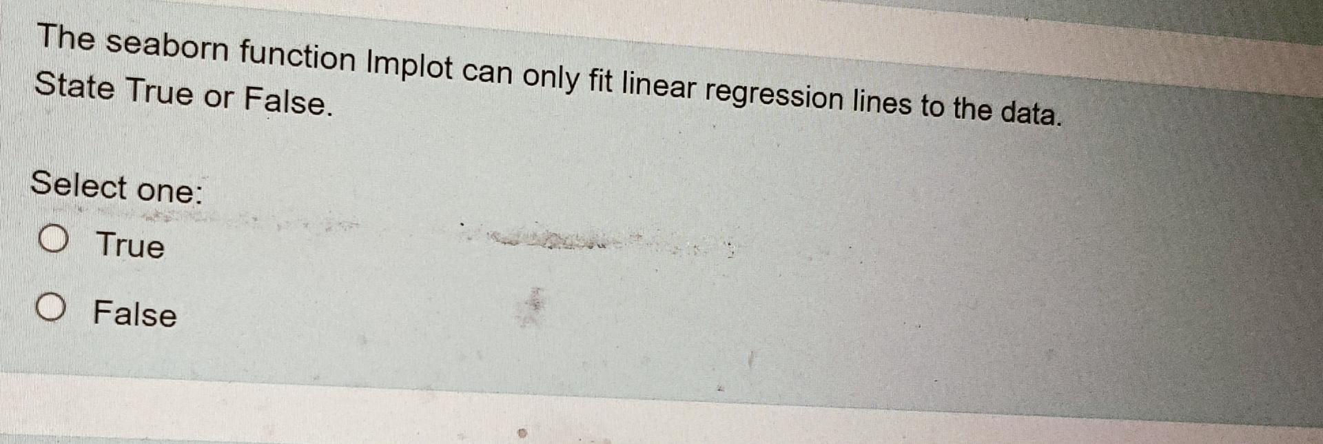 Solved The seaborn function Implot can only fit linear | Chegg.com