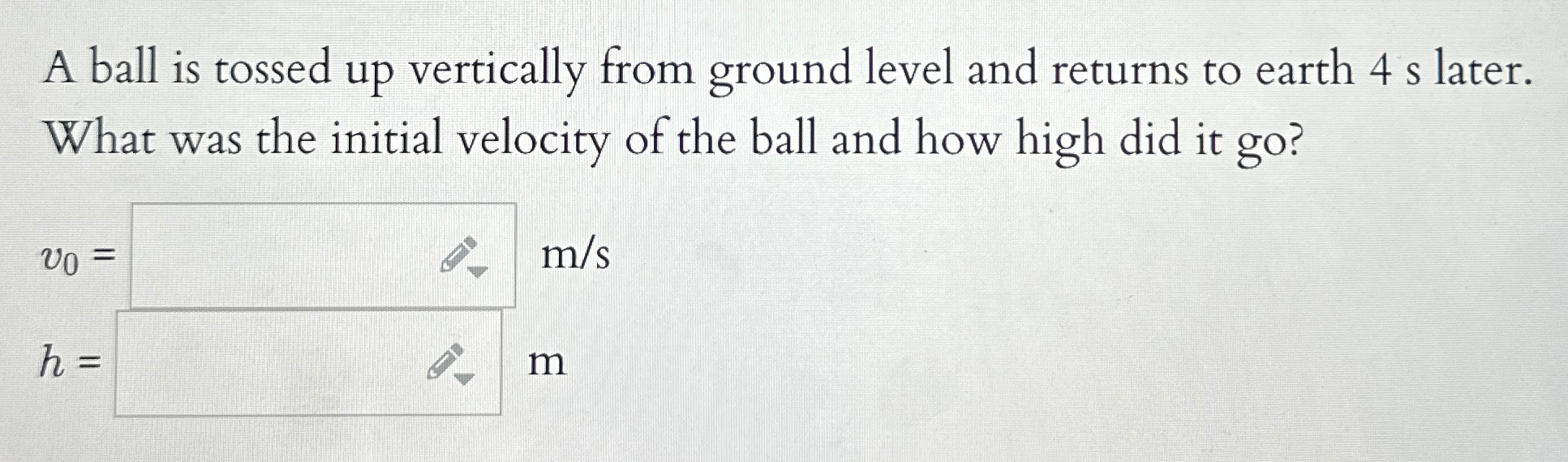 Solved A ball is tossed up vertically from ground level and | Chegg.com