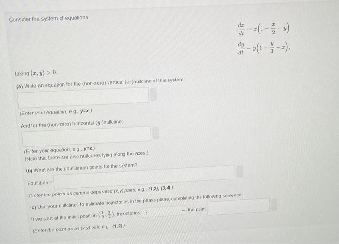 Solved Consider the system of equations | Chegg.com