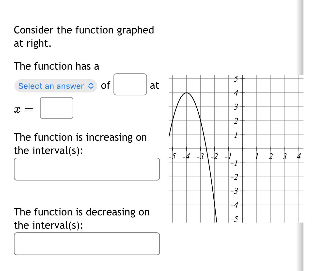 Consider the function graphed at right.The function | Chegg.com