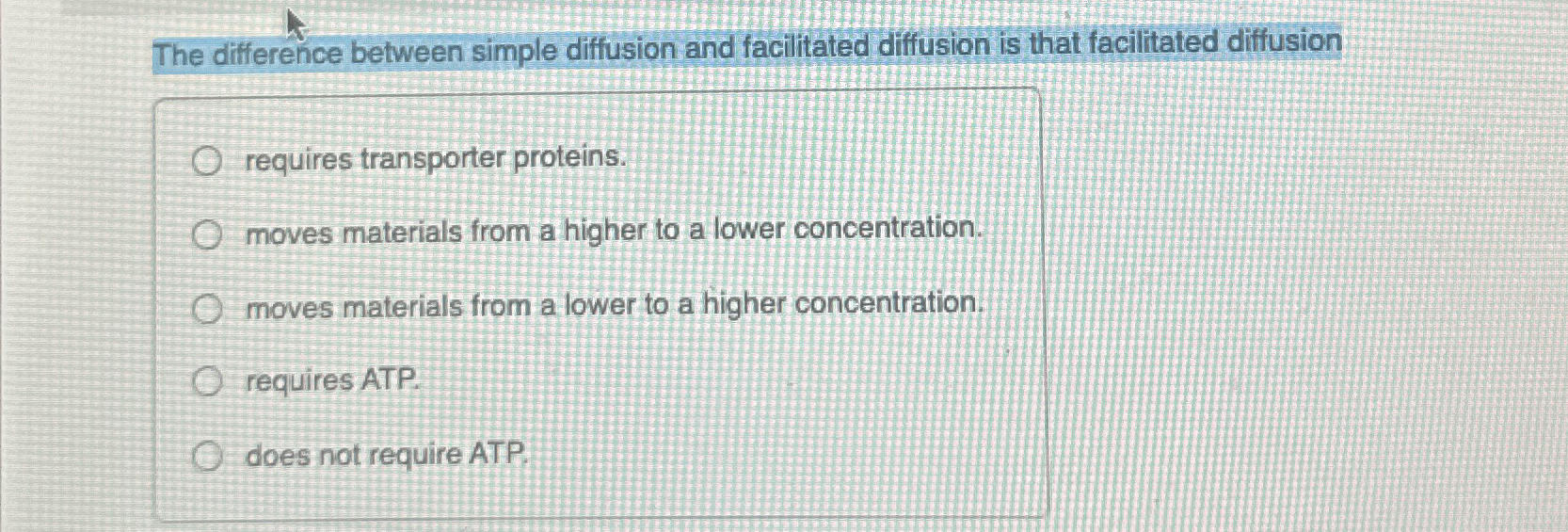 Solved The difference between simple diffusion and | Chegg.com