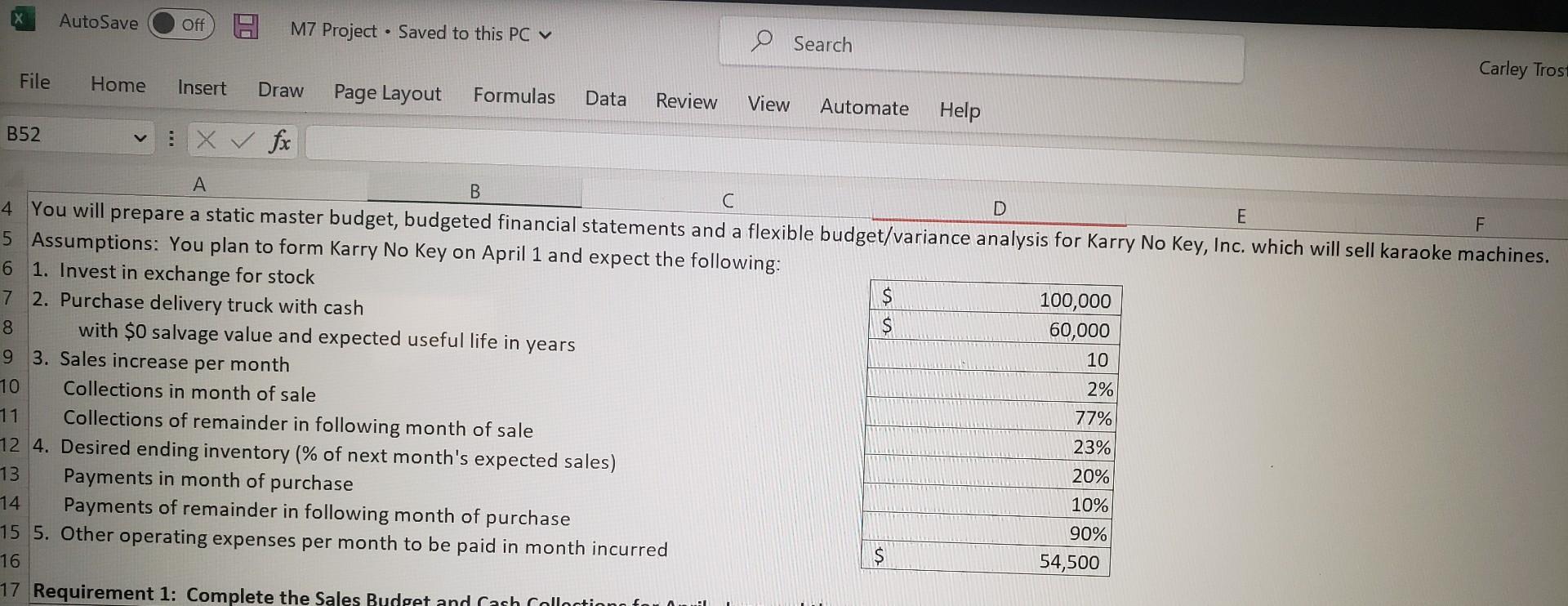 and a flexible budget/variance analysis for Karry No | Chegg.com