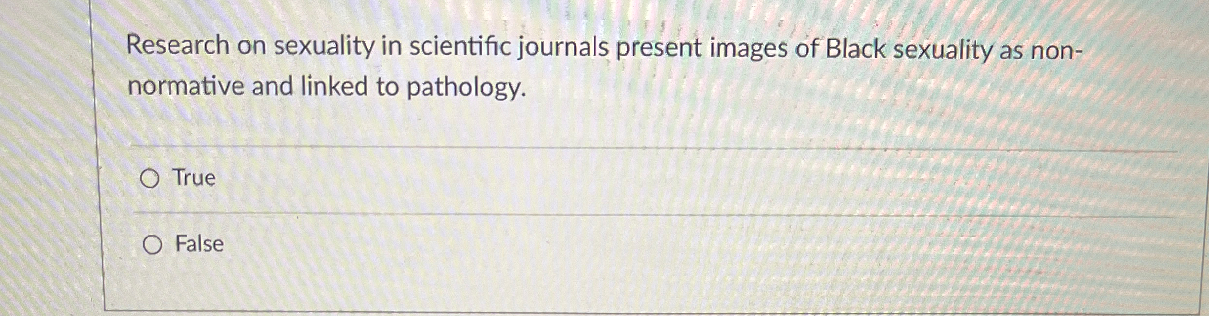 Solved Research On Sexuality In Scientific Journals Present