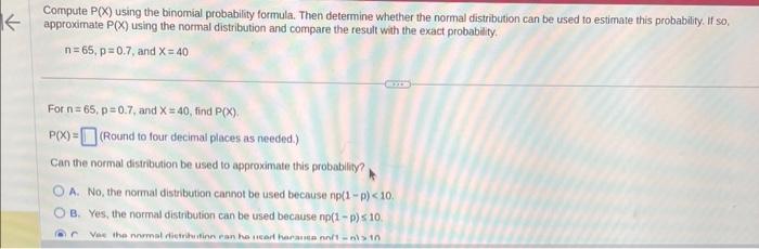 Solved Compute P(X) using the binomial probability formula. | Chegg.com