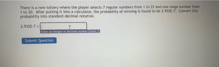 Solved There is a new lottery where the player selects 7 | Chegg.com
