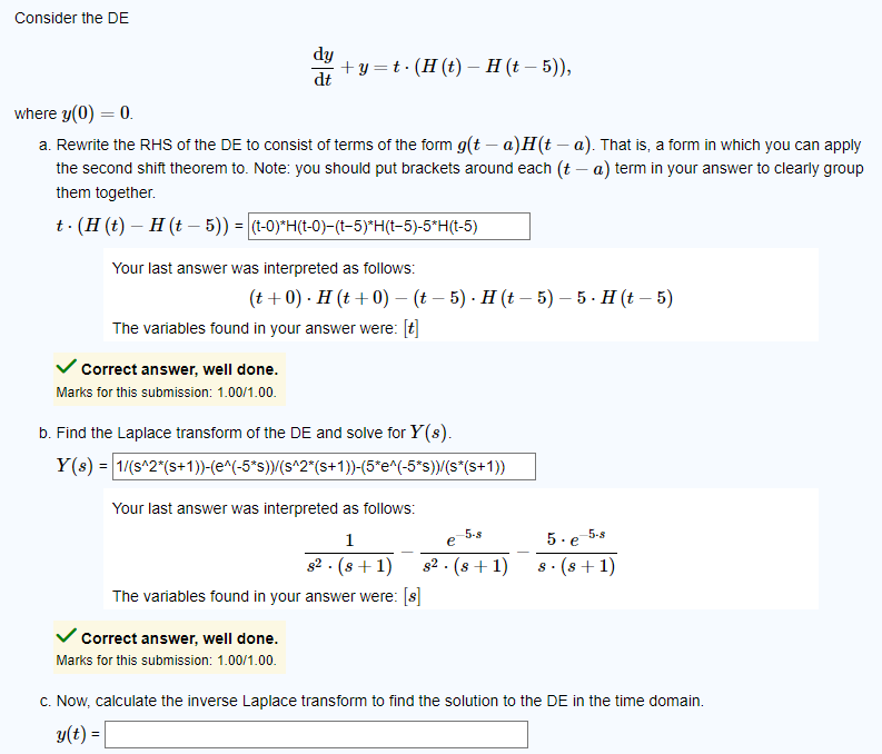 Solved I already got a and b correct, how do i get c? | Chegg.com
