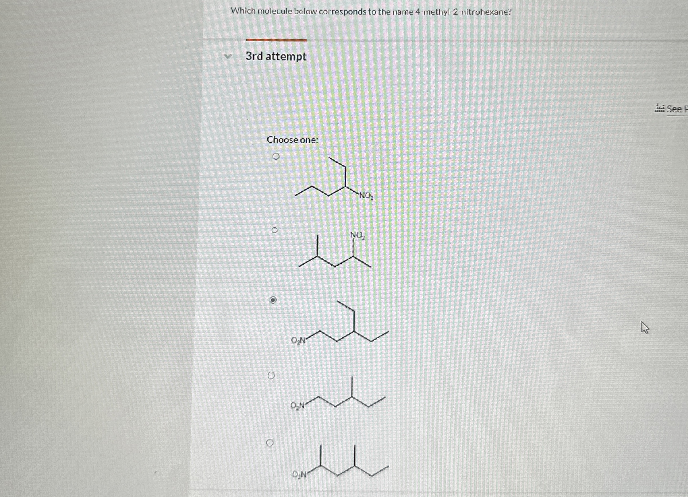 Solved Which molecule below corresponds to the name | Chegg.com