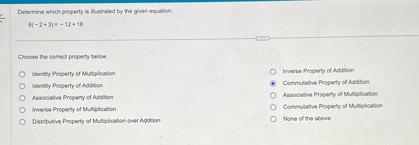 Solved Determine which property is illustrated by the given | Chegg.com