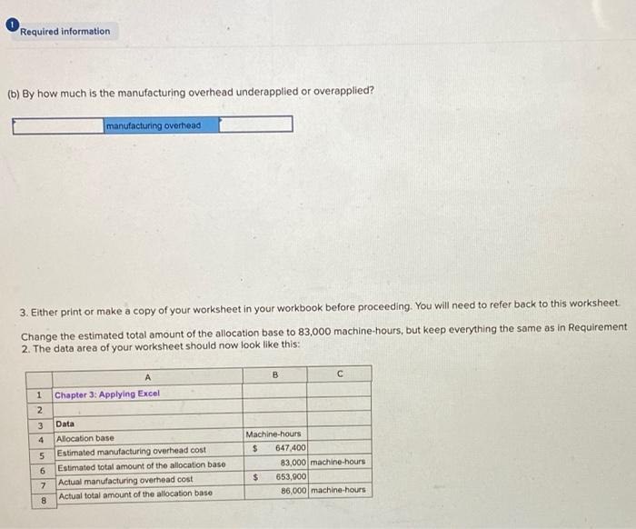 Solved Required information Chapter 3: Applying Excel The | Chegg.com