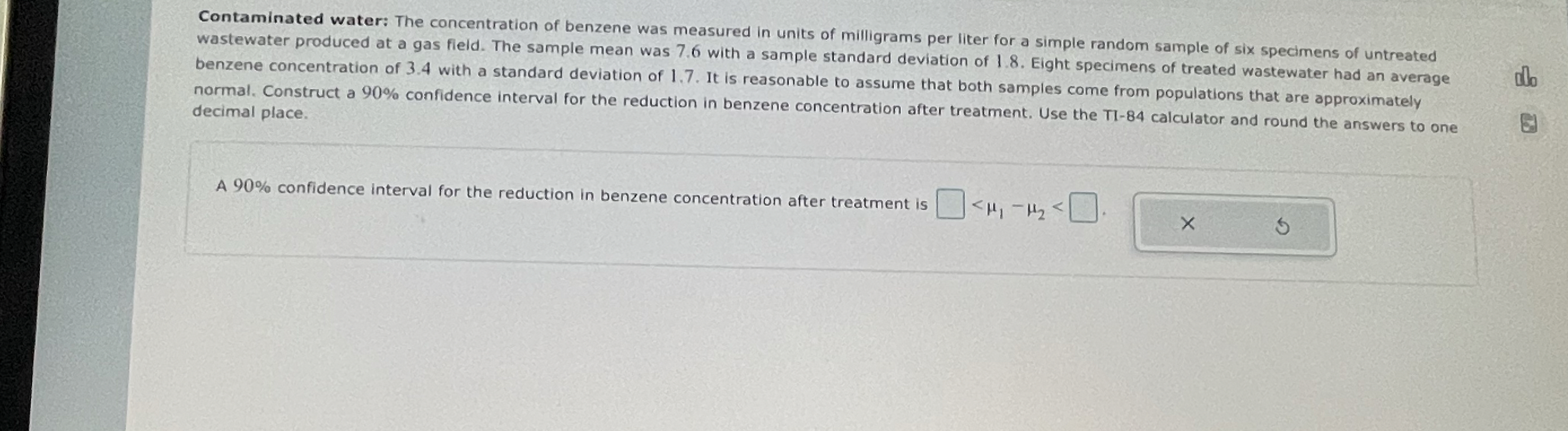 Solved Contaminated water: The concentration of benzene was | Chegg.com