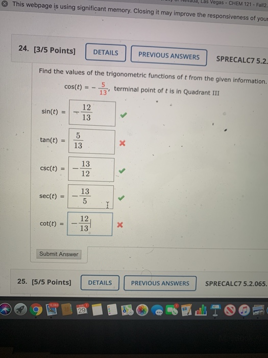 Solved This webpage is using significant memory. Closing it | Chegg.com