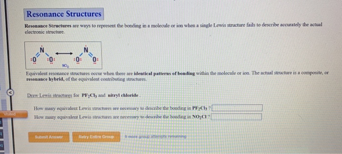 Solved Resonance Structures Resonance Structures Are Ways To