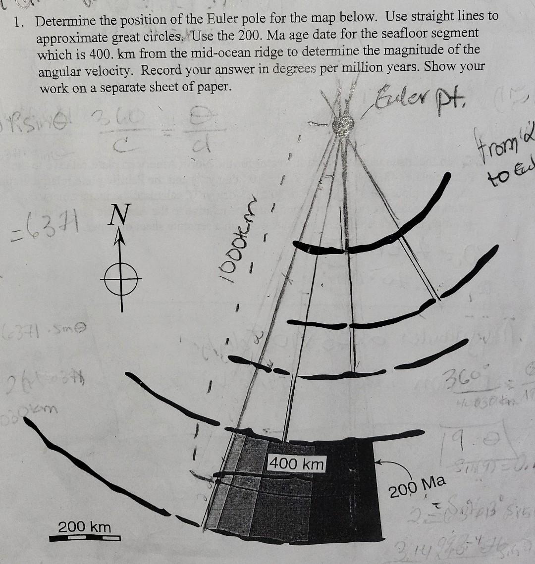 Determine the position of the Euler pole for the map | Chegg.com