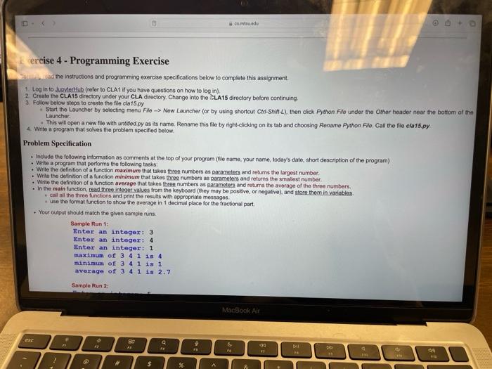 Solved ercise 4 - Programming Exercise wad the instructions | Chegg.com Solved ercise 4 - Programming Exercise wad the instructions | Chegg.com