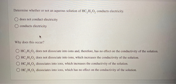 Solved Determine whether or not an aqueous solution of | Chegg.com