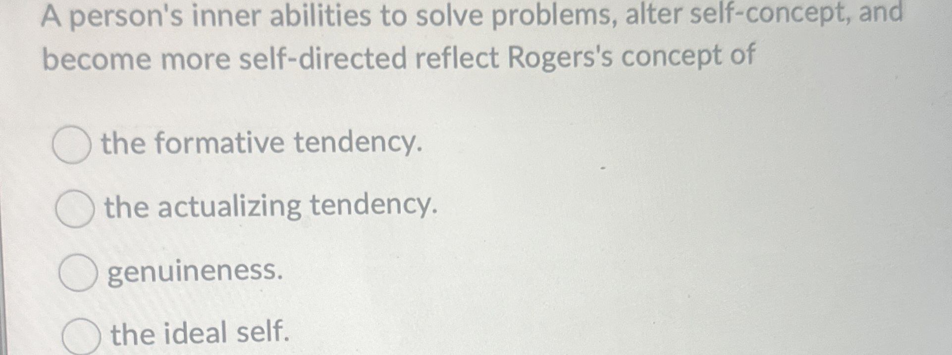 Solved A person's inner abilities to solve problems, alter | Chegg.com