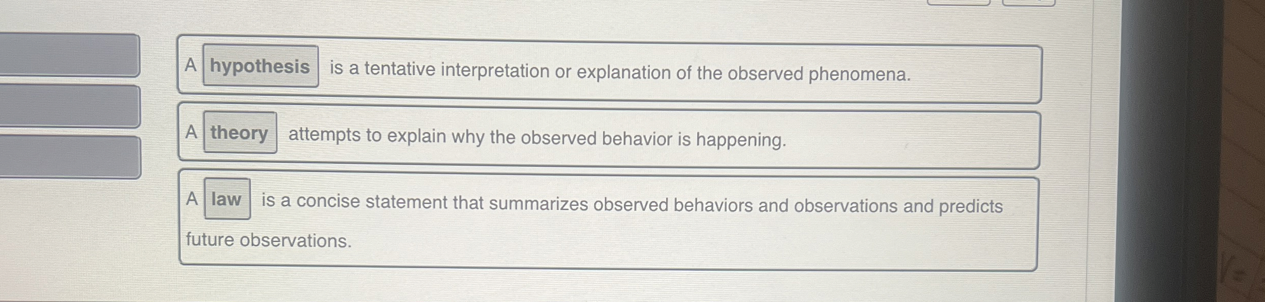 Solved A ﻿is a tentative interpretation or explanation of | Chegg.com