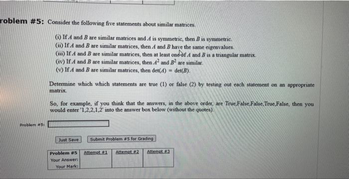 Solved blem \#5: Consider the following five statements | Chegg.com