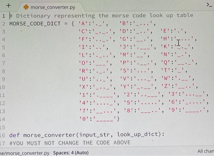 Solved Morse Code Converter (4 marks) We have 36 characters | Chegg.com