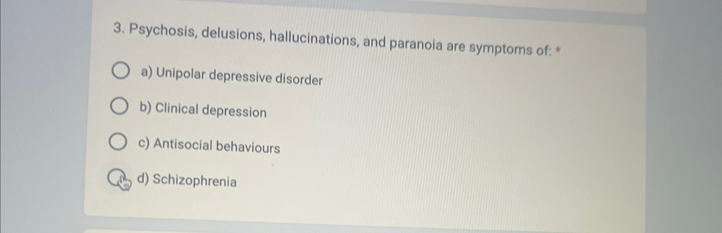 Solved Psychosis, delusions, hallucinations, and paranoia | Chegg.com