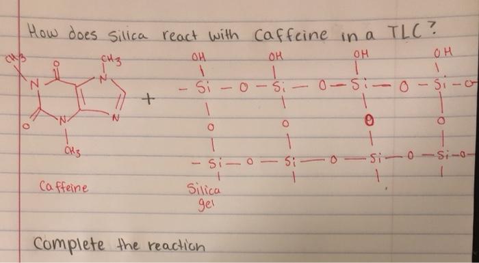 Solved How does silica react with caffeine in a TLC? OH OH | Chegg.com