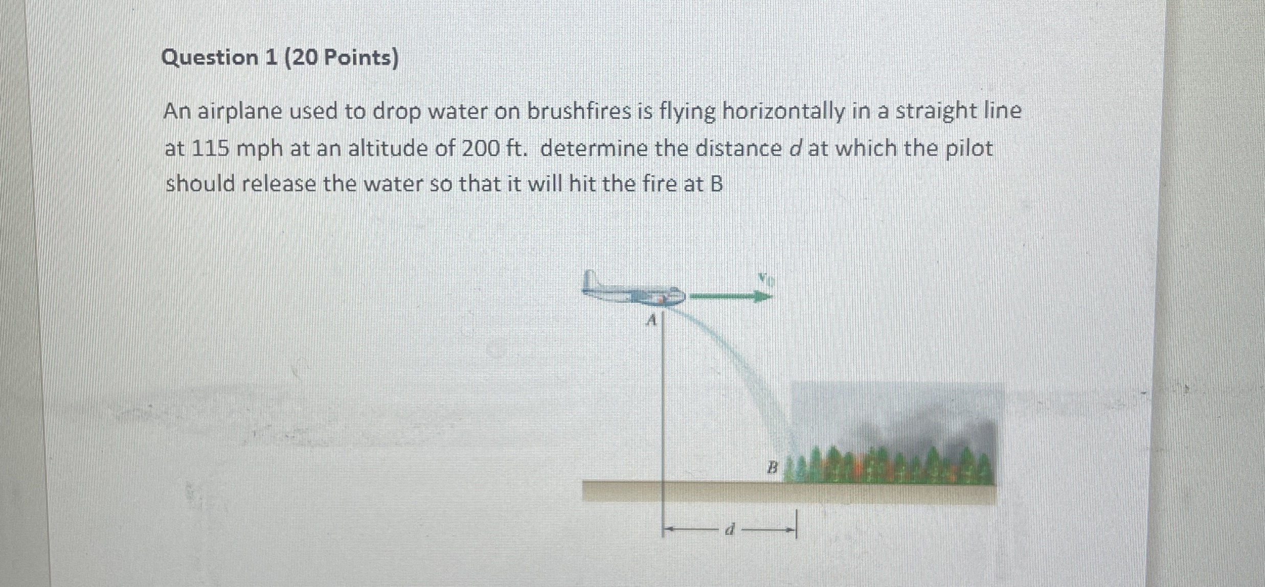 Solved Question 1 ( 20 ﻿Points)An airplane used to drop | Chegg.com