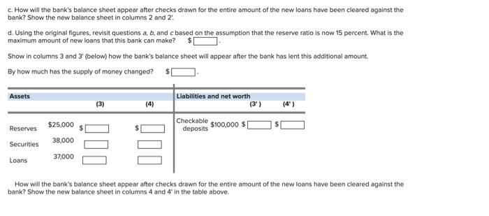Solved Suppose that Big Bucks Bank has the simplified | Chegg.com