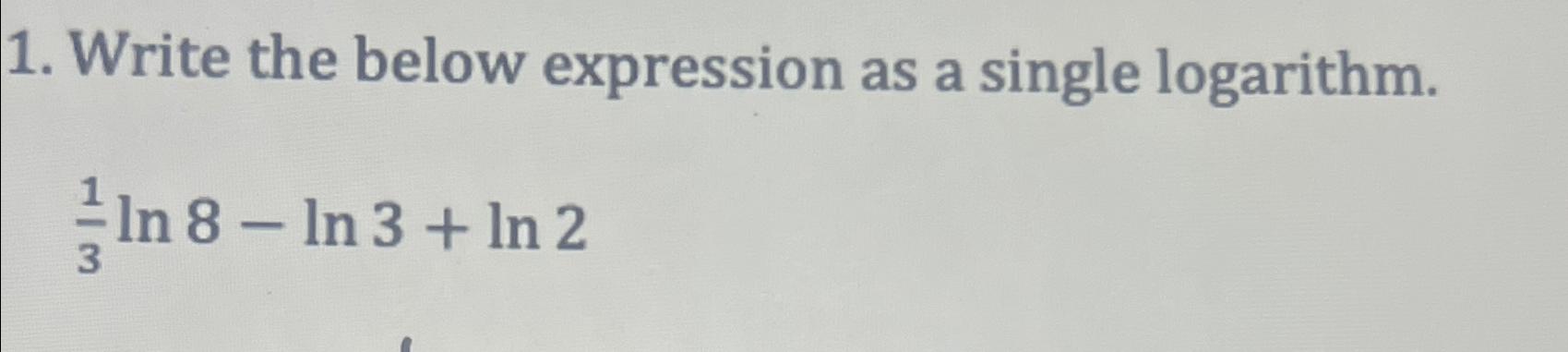 Solved Write the below expression as a single | Chegg.com