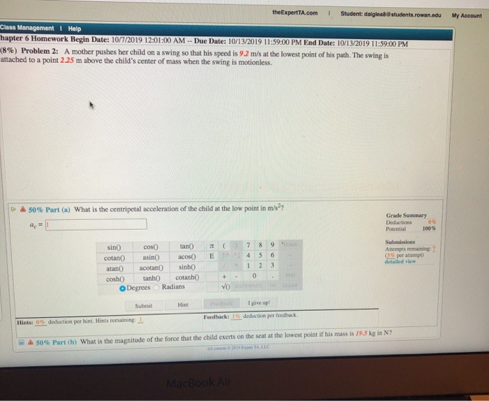 Solved the Expert TA.com | Student: deiglende | Chegg.com