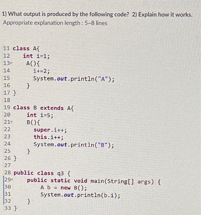 Solved 1) What output is produced by the following code? 2) | Chegg.com