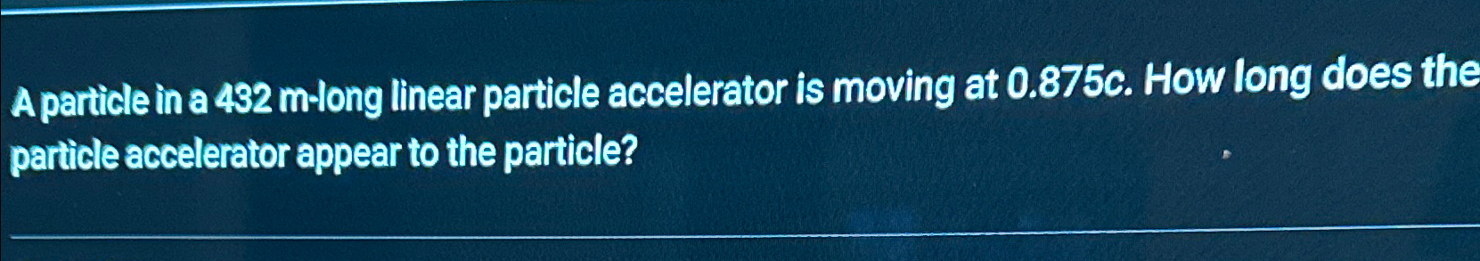 Solved A particle in a 482m-long linear particle accelerator | Chegg.com