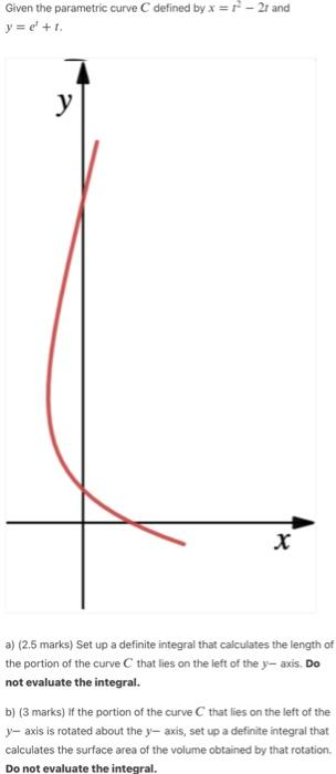Solved Given the parametric curve C defined by x = 1 - 2t | Chegg.com