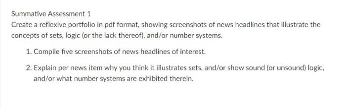 Solved Summative Assessment 1 Create a reflexive portfolio | Chegg.com