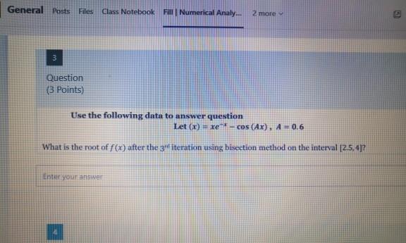 Solved General Posts Files Class Notebook Fill Numerical | Chegg.com